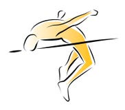 High Jump Athlete Over Bar. Overcoming Obstacles, Barriers And ...