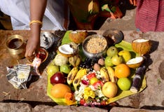 Hindu prayer ritual stock photo. Image of holding, hinduism - 26082774