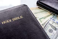 Holy Bible & money stock image. Image of praying, money - 1723795