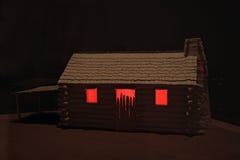 Haunted House in red fog stock photo. Image of gnarly - 7365870