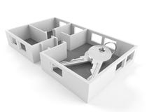 House plan with keys stock image. Image of interior, couple - 24137279