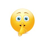 Hush emoticon stock vector. Illustration of button, chat - 15882081