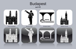 Icons of Budapest stock vector. Illustration of island - 41041085