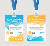 Guest Id Card Set Vector Design Illustration Stock Vector ...