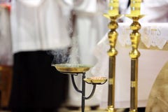 Catholic Priest At Incense Of Altar Stock Image - Image of liturgy ...