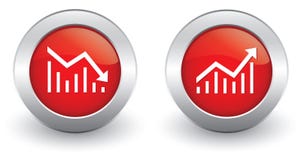 Increase And Decrease Glossy Arrow Icon Emblems Stock Illustration ...