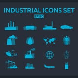 Graphic Black Flat Set Of Oil And Gas Vector Icons For Petroleum Stock ...