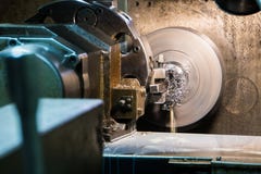 Metal Work By Bore Machining On Lathe Stock Image - Image of industrial ...