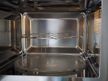 Inside Microwave Oven - Frontal View Stock Photo - Image of plate ...