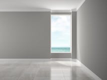 Empty room with sea view stock photo. Image of hall, house - 35144908