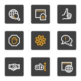Grey web icons, buttons stock illustration. Image of communication ...