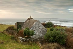 Old Rural Irish Cottage Landscape Stock Photo - Image of clouds ...