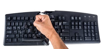 Keyboard Smashed By Angry User Stock Image - Image of communication ...