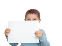 Young Kid Standing Behind The Board Royalty Free Stock Images - Image ...