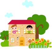 Childlike House Home Clip Art Stock Illustration - Illustration of ...