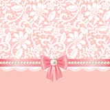 Card With Lace Fabric Background Stock Vector - Image: 26647843