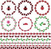 Ladybug borders stock illustration. Illustration of colorful - 1248724