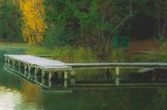 Wooden Bridge On Lake Royalty Free Stock Photos - Image: 4084358