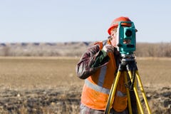 Land Surveyors Working Construction Site Editorial Stock Photo - Image ...