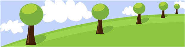 Cartoon Spring Or Summer Landscape Header Royalty Free Stock Photo ...