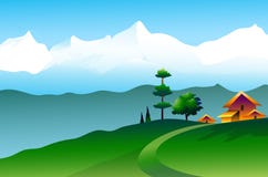 Landscape Of Himalaya-Vector Illustration Stock Vector - Image: 34647035