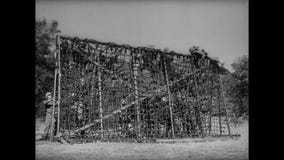 Soldiers Climbing Rope Ladder In Army Training Camp, 1940s Stock Video ...