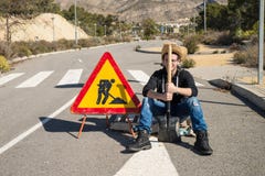 Lazy Road Worker Stock Photography - Image: 31004902