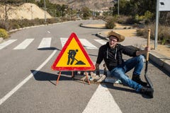 Lazy Road Worker Stock Photography - Image: 31004902