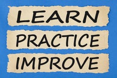 Learn practice and improve stock illustration. Illustration of three ...