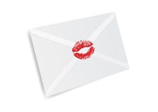 Letter sealed with a kiss stock vector. Illustration of envelope - 18023720