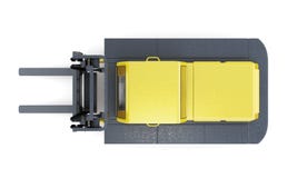 Forklift Top View Isolated On White Background. 3D Rendering ...