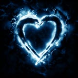 Lightning Heart Neon Generated With Colored Lights And A Slow Sh Stock ...