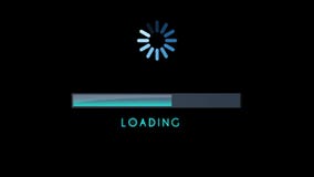 Animation Of Loading With Black Letters And Blue Signs With The Green ...