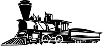 Steam Locomotive Stencil Style Stock Vector - Illustration of railroad ...