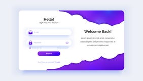 Colorful Web Template Design With Login Screen Stock Vector ...