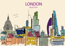 Abstract Illustration Of The London Skyline Stock Illustration - Image ...