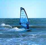 Windsurfer In Ocean And Wild Shark Underwater Stock Photography - Image ...