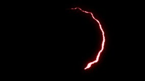 Animated Red Lightning Bolt Strike On Black Background Seamless Loop ...