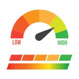 Low, Moderate, High - Rating Meter Stock Vector - Illustration of color ...