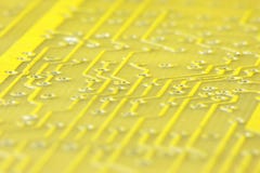 Yellow circuit board macro stock image. Image of card - 3103259