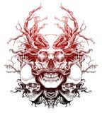 Creepy tree with skulls stock illustration. Illustration of tree - 26396030