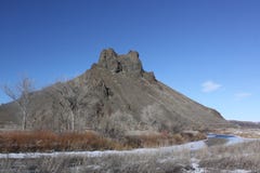 Butte During Winter At Capitol Reef National Park Stock Image - Image ...