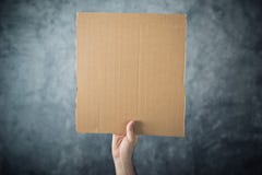 Man Holding Cardboard Paper With HUMAN RIGHTS Title Stock Photo - Image ...