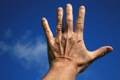 Man's Left Hand stock image. Image of wrinkles, hand, open - 1048655