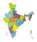 Map Of India [col] Authentic Stock Illustration - Illustration of asia ...