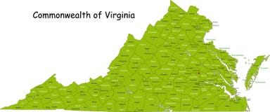 Virginia State by counties stock vector. Image of counties - 9991116