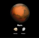 Mars And Its Two Moons Stock Image - Image: 2012861