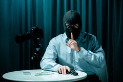 Masked man with gun stock image. Image of espionage, masked - 37686253