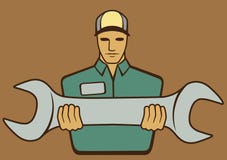 Cute mechanic boy stock vector. Image of repair, auto - 21333202