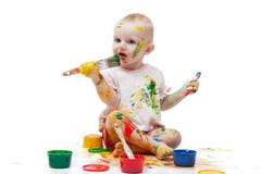 Baby Door Verven Wordt Bevuild Die Stock Foto - Afbeelding bestaande ...